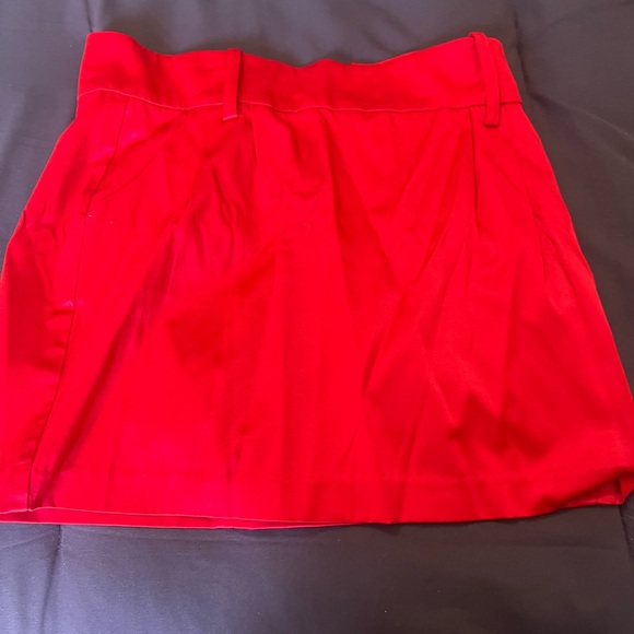 Forever 21 | Skirts | Medium Red Satin Mini Skirt With Pockets And Belt ...